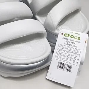 CROCS | Shoes | Crocs Mega Crush Metallic Triple Strap Platform Sandals ...